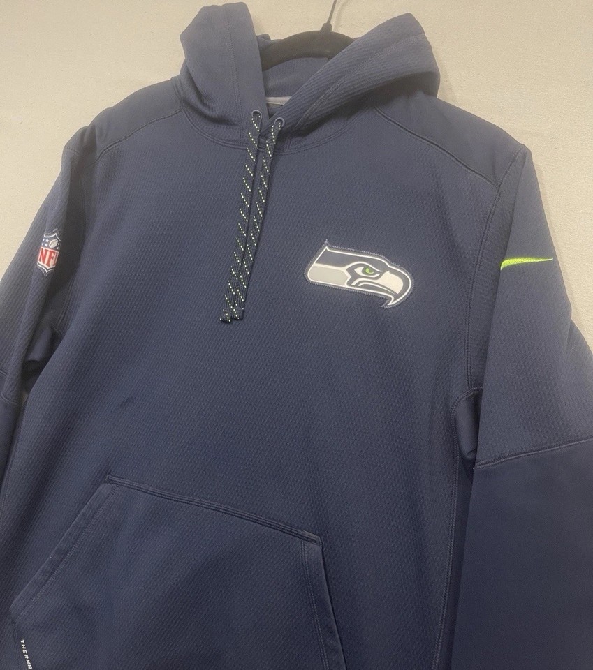 Nike Therma Fit Seattle Seahawks Team Hoodie Sweatshirt NFL Mens Sz ...