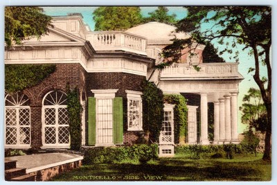 1920's MONTICELLO SIDE VIEW CHARLOTTESVILLE VA HAND-COLORED ALBERTYPE ...