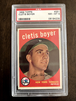 1959 Topps - Cletis Boyer #251 - PSA NM 8 (08194235) | eBay