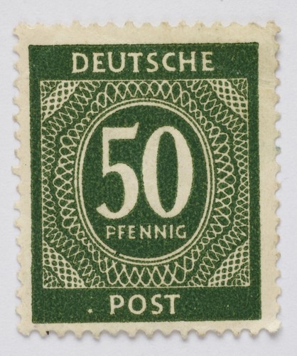 Briefmarke,Bizone 50 Pfennig,Deutsche Post,Ausgabe 1946,Alt aber nicht ...