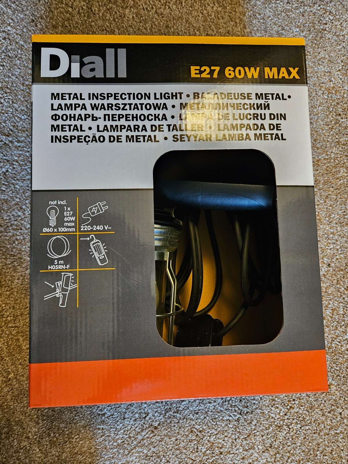 Diall Black & red Inspection light 60W 220-240V STILL BOXED for sale ...