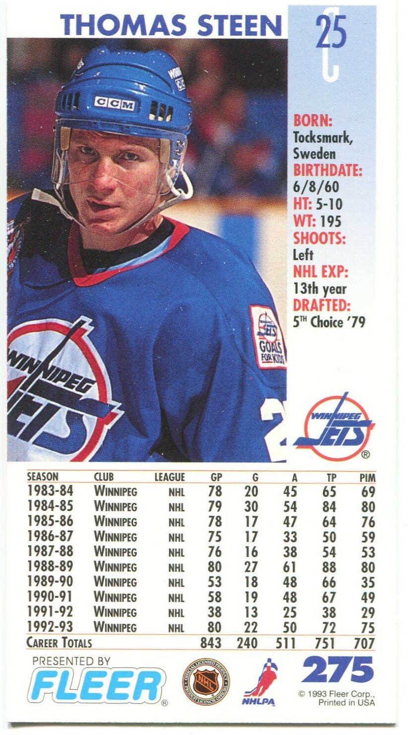 1993-94 Fleer Power Play - #275 Thomas Steen for sale online | eBay