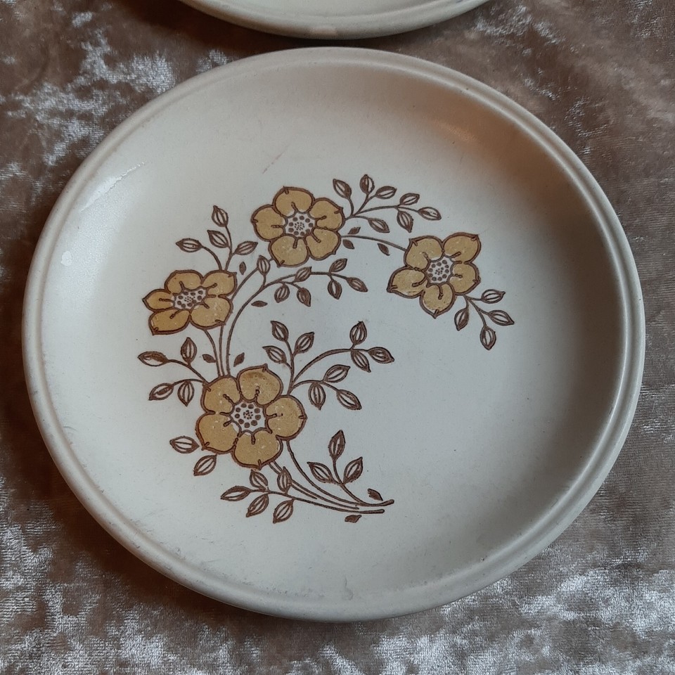 2 x Vintage Biltons Ironstone Tableware Retro Yellow Flower Side Plate ...