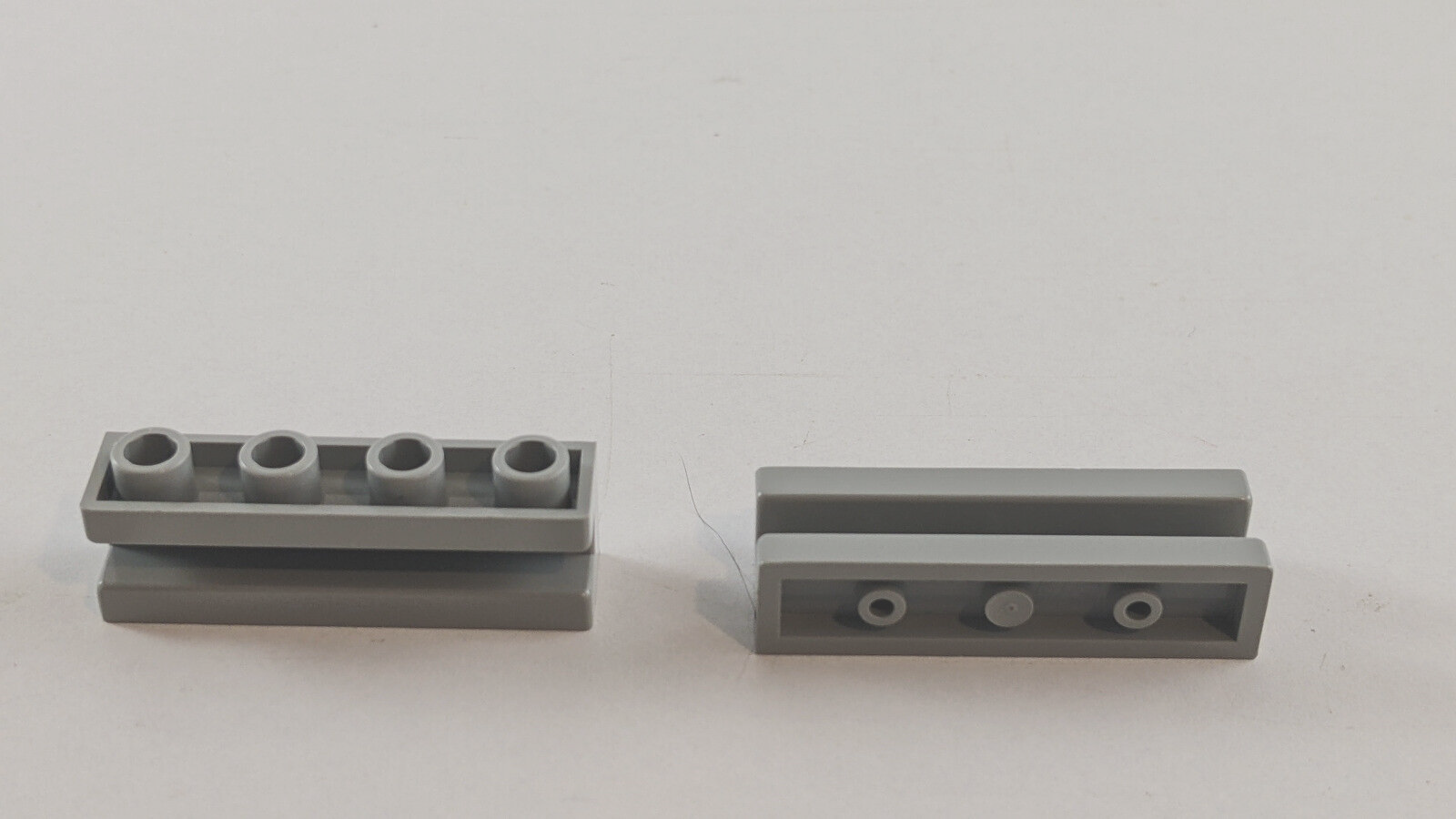 2X LEGO 2653 1 x 4 Modified BRICK with Groove/Channel Old Gray 1355 ...
