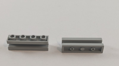 2X LEGO 2653 1 x 4 Modified BRICK with Groove/Channel Old Gray 1355 ...