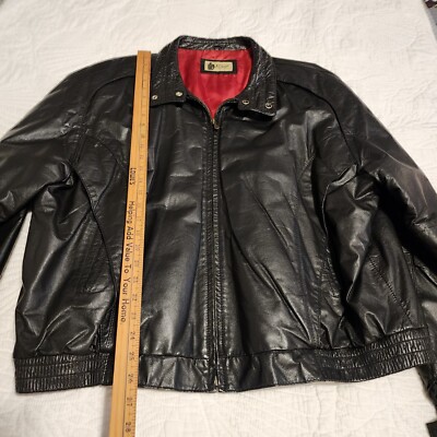 RAGE Heavy Leather Bomber Size 50 Biker Motorcycle Jacket Fully Lined ...
