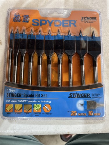 Brand New Spyder Stinger 10 PC. Spade Bit Drill Set | eBay