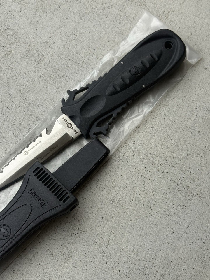 Aqualung Wenoka Squeeze Lock Knife, Blunt Tip *NEW* Mounting Screws Not ...