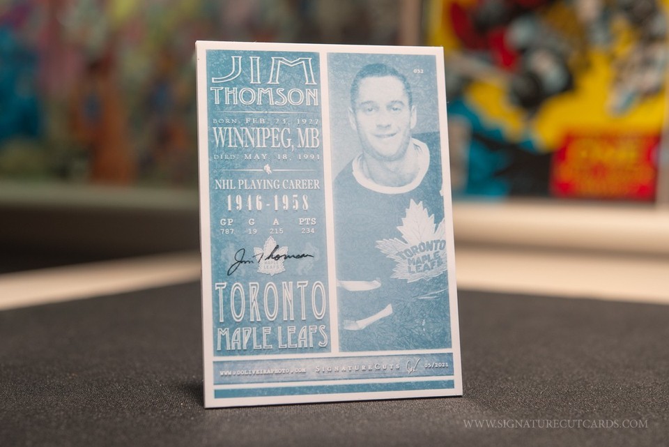Jim Thomson Toronto Maple Leafs Vintage Signature Cut Card ...