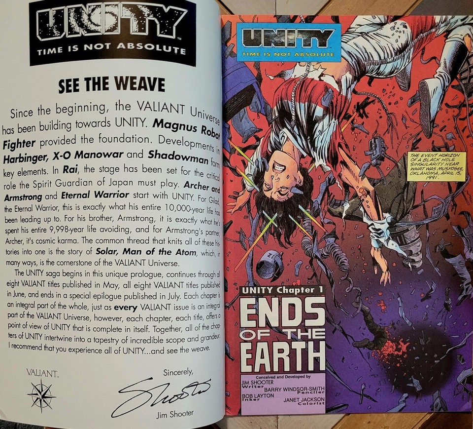 Unity #0 VF- Valiant Mail-Away 1992 Barry Windsor-Smith, Bob Layton ...