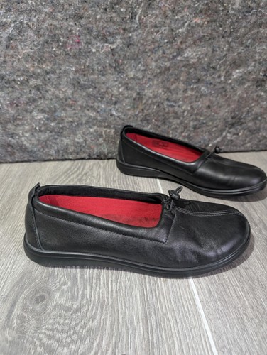 SAS Black Leather Slip on Funk Active Comfort Loafer Shoes Women's 8.5 ...