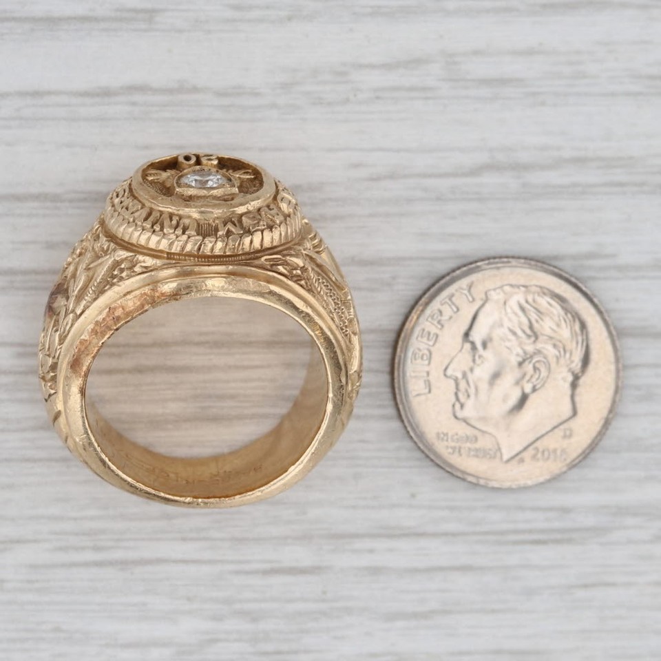 Diamond A & M College of Texas Class Ring 14k Yellow Gold Engraved ...