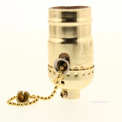 Ace Cooper Pull Chain Light Socket Brass Lampholder Electrolier 1/8 ...