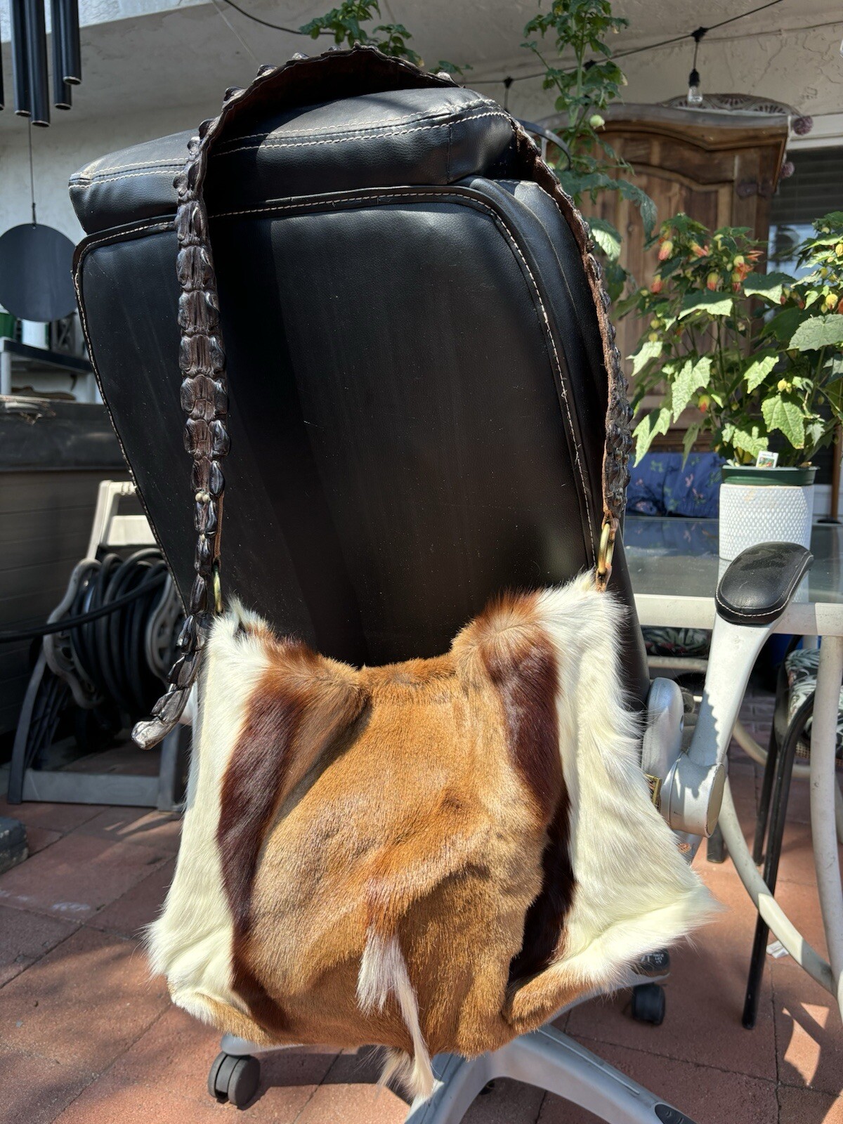 Springbok Fur , Crocodile Tail Tote Shoulder Bag, Hand Make. | eBay