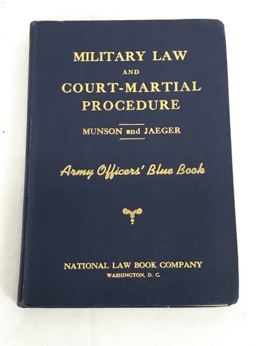 1941 Military Law & Court Martial Procedures Amy Officers Blue Book | eBay