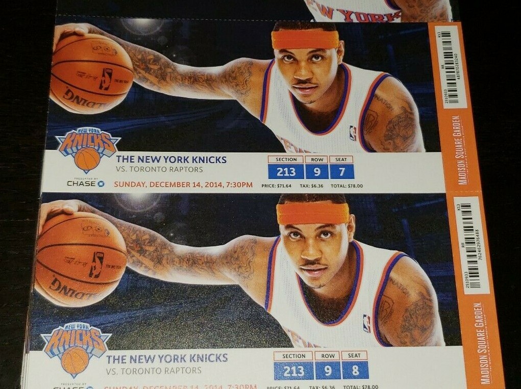 2014-15 NEW YORK KNICKS NBA Season TIcket Stubs 1 TICKET - Madison ...