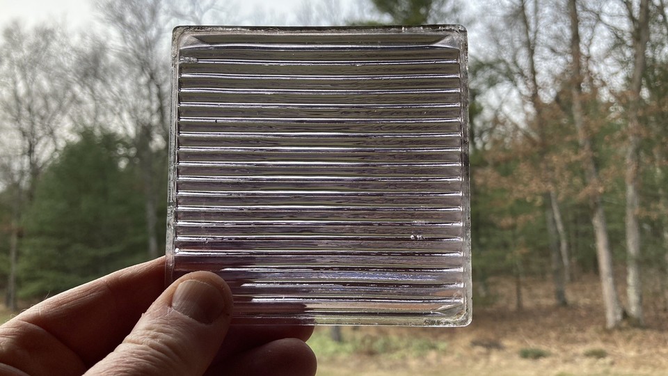 1 Antique 4" Glass Prism Tile Square Pane Window Leaded Luxfer Lavender ...