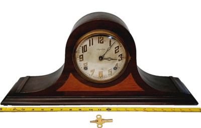 ANTIQUE INGRAHAM Tambour Mantel Mantle Clock, Working Great Duplex Hera ...
