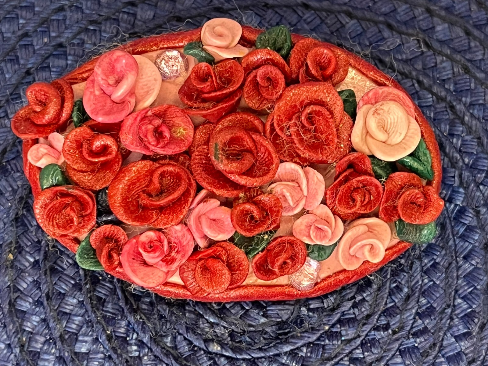 Vintage Pin Oval Shades of Pink Roses Vivid Detail Bar Closure | eBay