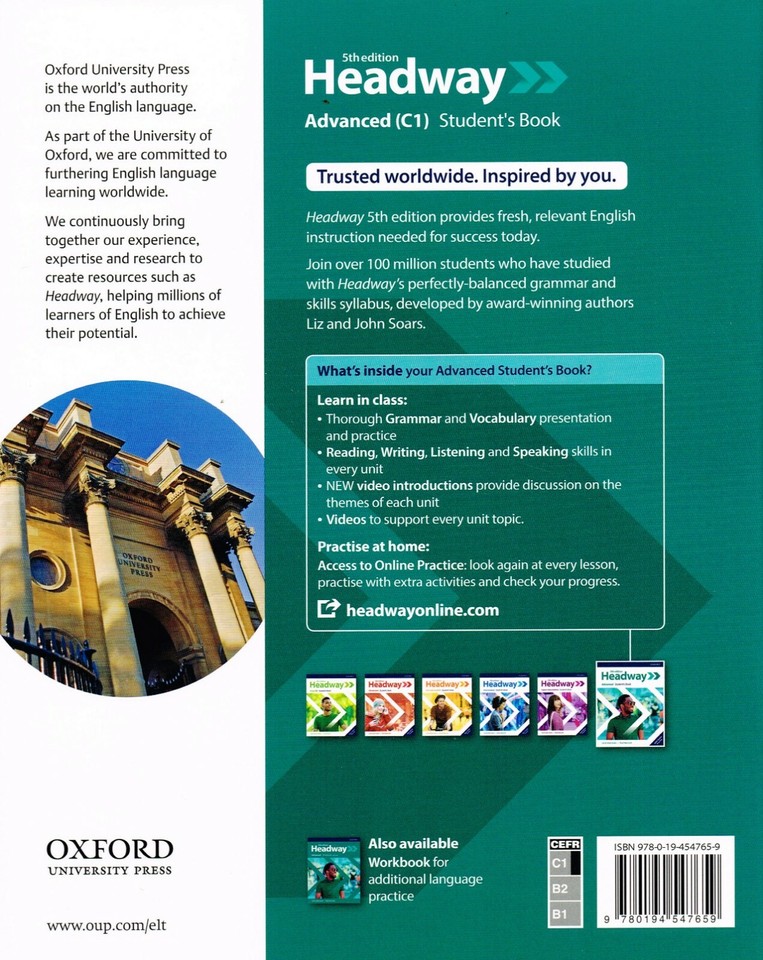 Oxford HEADWAY Advanced C1 FIFTH 5th EDITION Student's Book PART A ...