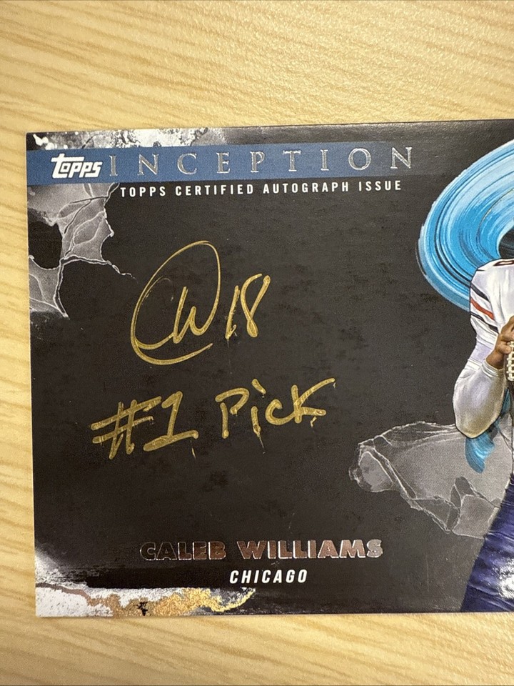 Caleb Williams 2024 Topps Inception Silver Signings Card Gold Ink 1/1 ...