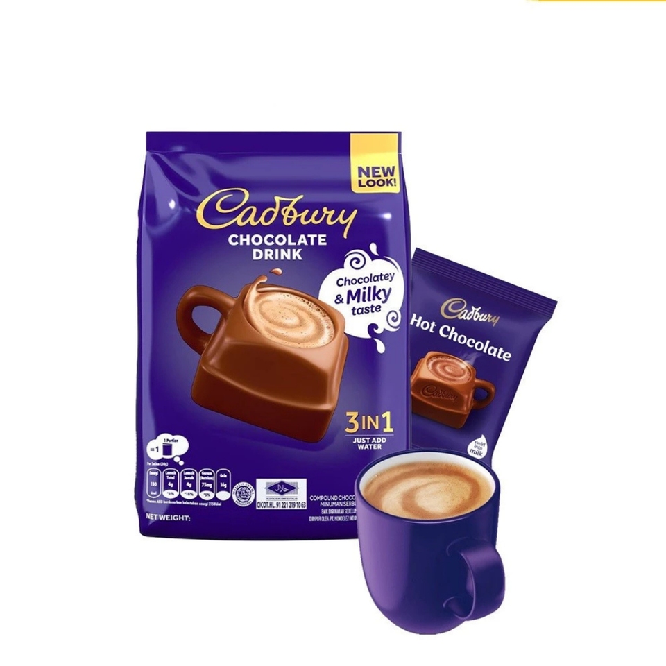 8 Packs Cadbury Hot Chocolate 3-in-1 Drink [Cocoa Sugar Creamer] 13 Sac ...