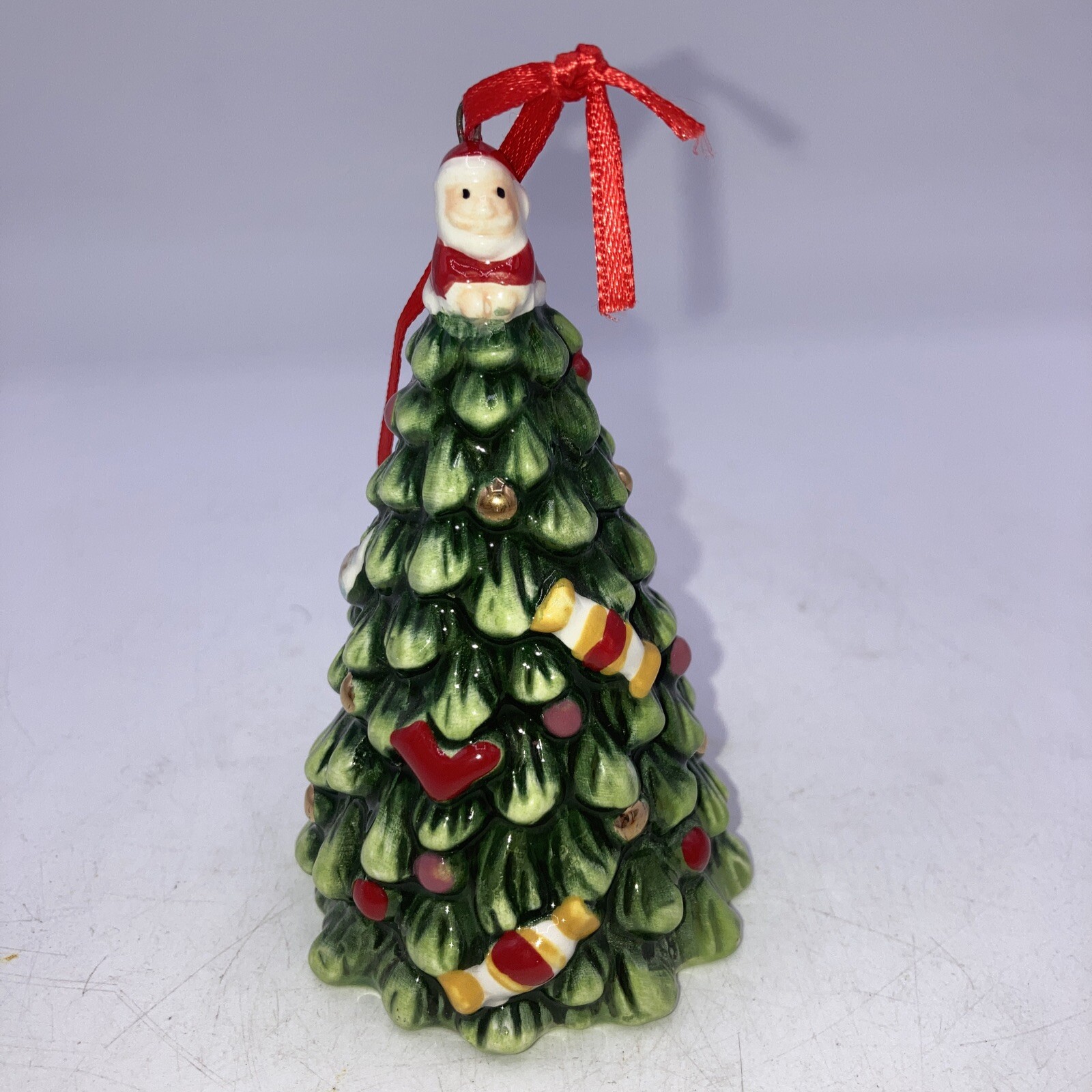 Spode Snowy Evergreen ChristmasTree&Santa Tree Topper Christmas ...