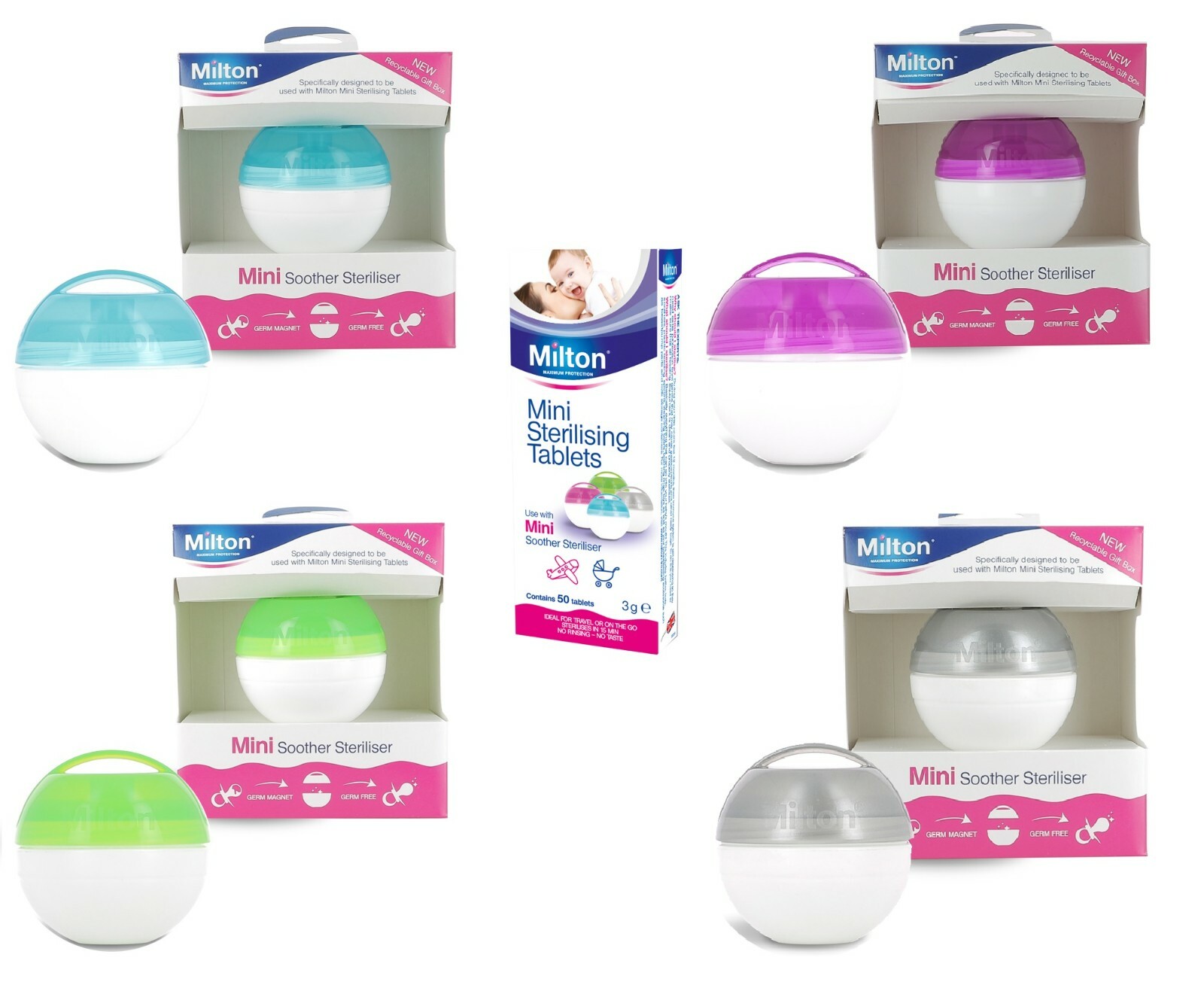 Milton Mini Portable Soother Pacifier Dummy Steriliser or Tablets | eBay