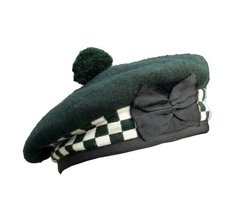 BALMORAL SCOTTISH GREEN DICED ACRYLIC WOOL HAT CAP/Highland Balmoral ...