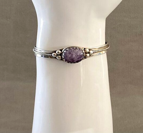 Vintage Sterling Silver Amethyst Carolyn Pollack Rellos Cuff Bracelet ...