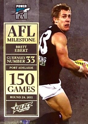 2012 AFL SELECT BRETT EBERT PORT ADELAIDE POWER 150 GAMES MILESTONE ...