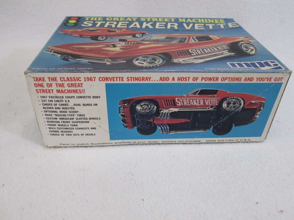 Vintage 1970's MPC Streaker Vette 1967 Corvette built plastic model kit ...