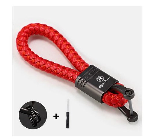 Car Key Chain Keyring for Alfa Romeo Giulietta Giulia Leather Braided ...
