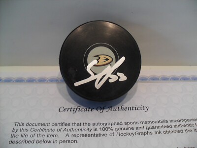 Sam Steel Autographed Signed Anaheim Ducks Puck COA - Dallas Stars ...
