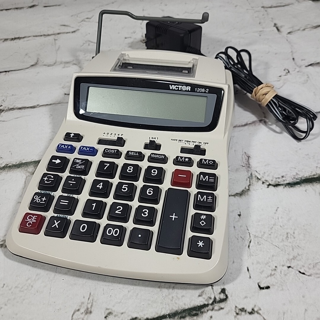 Victor 1208-2 Printing Calculator Desk Top Adding Machine With Cord ...