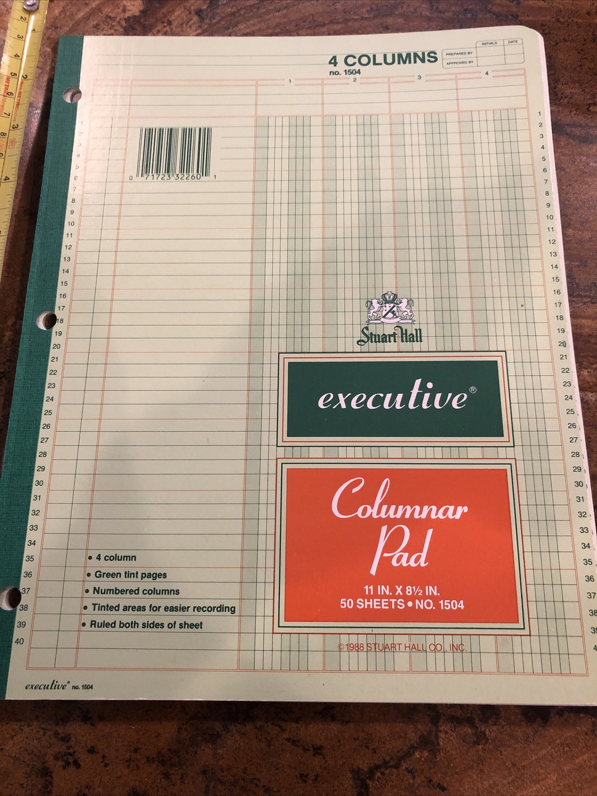 vintage stuart hall 4 columnar auditor pad used 13 sheets | eBay