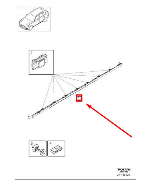 For Volvo XC40 2019-2021 Volvo 31448832 Left Rocker Panel Guard for ...