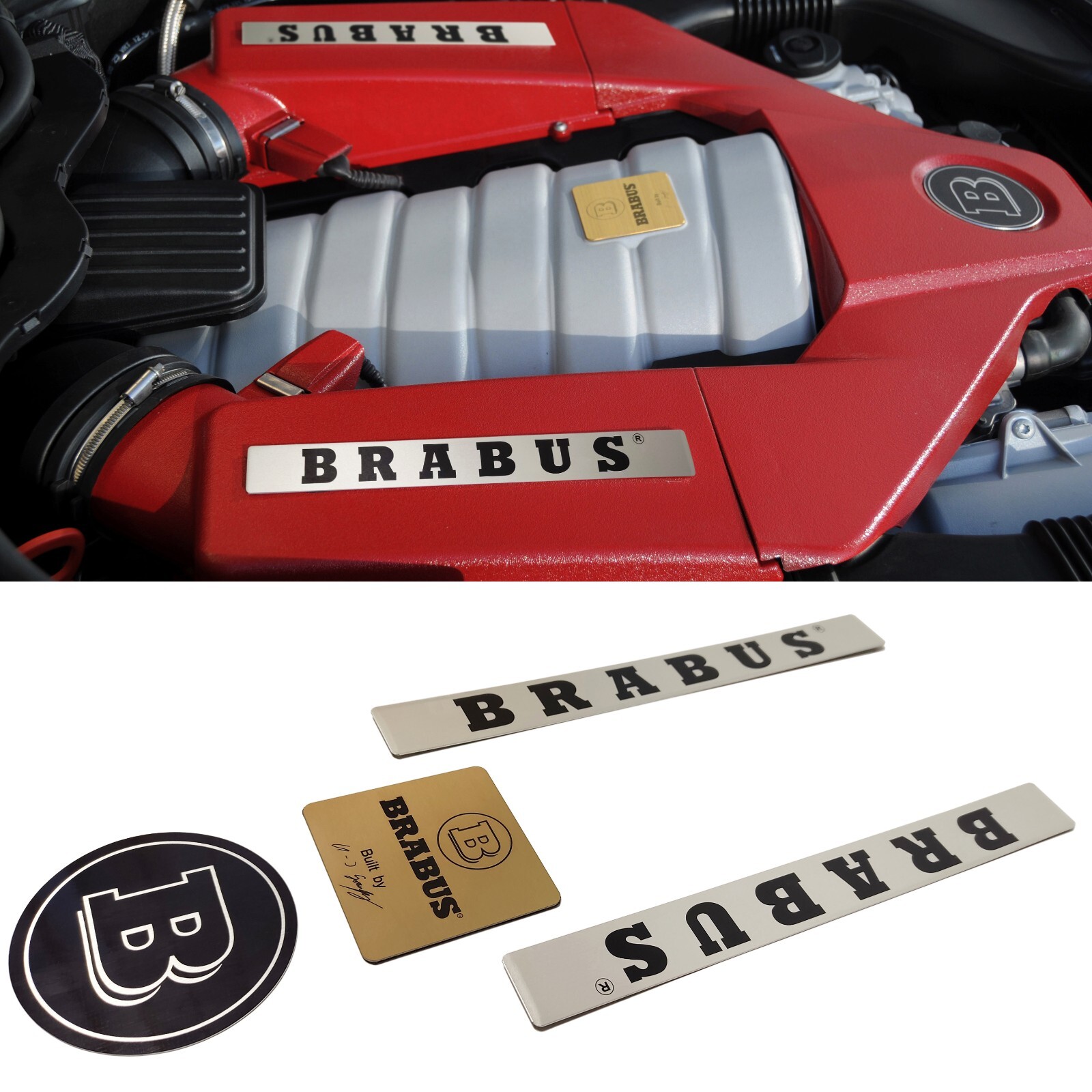 Engine Emblems Badges Set 4pcs fit M156 Engine E63 S63 C63 CL63 CLK63 ...
