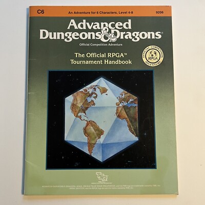 TSR Advanced Dungeons & Dragons 1st Official RPGA Tournament Handbook ...