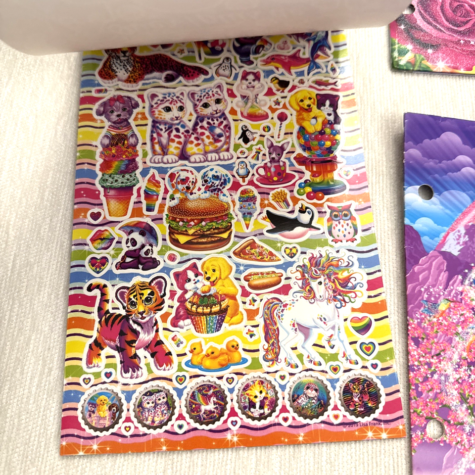 LOT of 5 Lisa Frank Items: 3 Folders, 1 Notebook, 1 Sticker Book | eBay