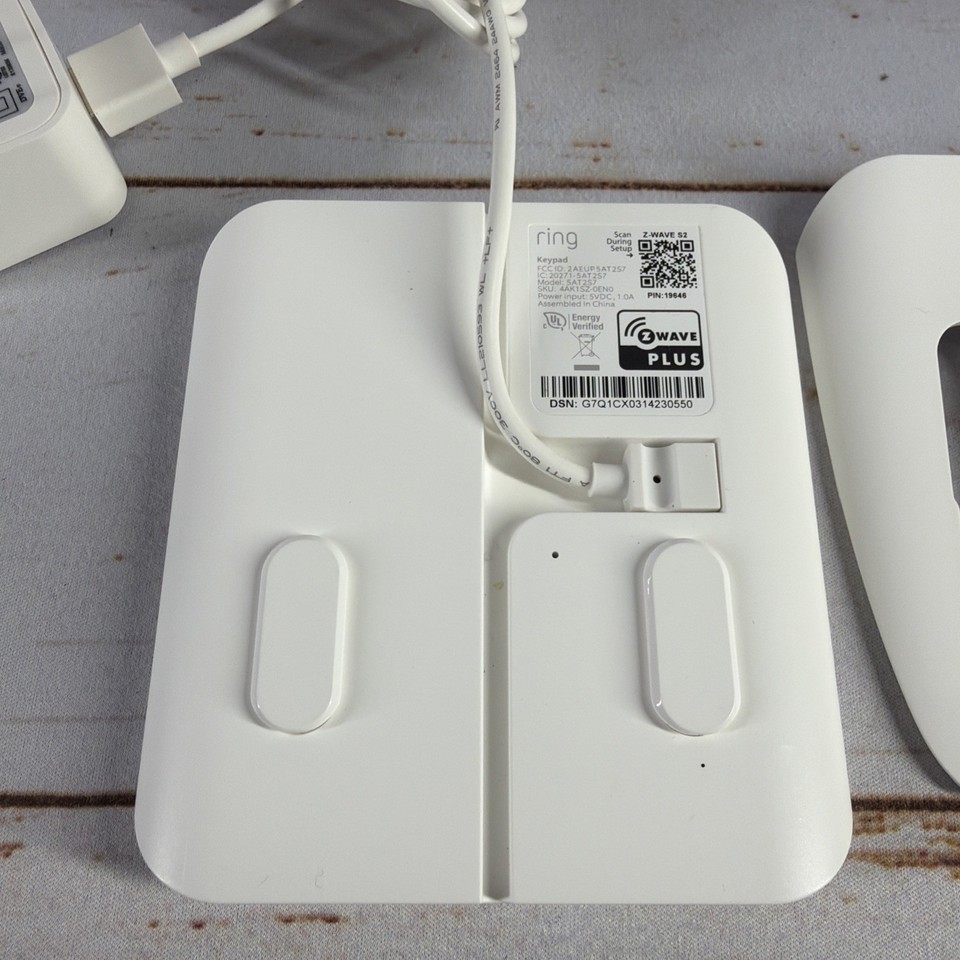 Ring Alarm Keypad (2nd Gen) Model 5AT2S7 Z-Wave Plus w/ Power Adapter ...