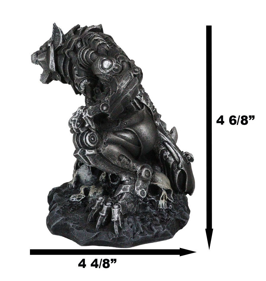 Steampunk Robotic Werewolf Crushing Skull Statue Lycan Cyborg Wolf ...