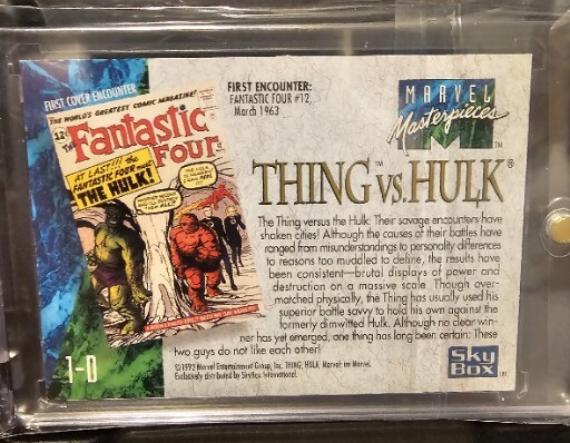 Hulk vs THING 1992 Marvel Masterpieces #1-D SPECTRA ETCHED MINT🔥 | eBay
