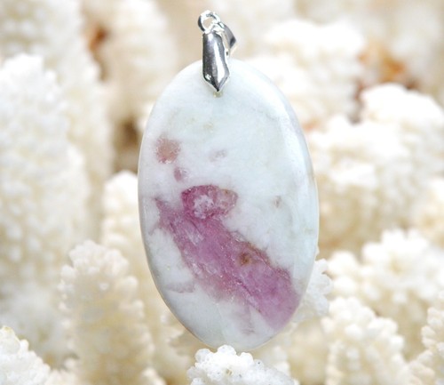 Quarzo & Tormalina Rosa 76 Carati - Ciondolo Cabochon - Taquaral ...