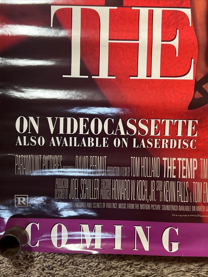 Vintage 1993 Original Movie Poster THE TEMP - Timothy Hutton & Laura ...
