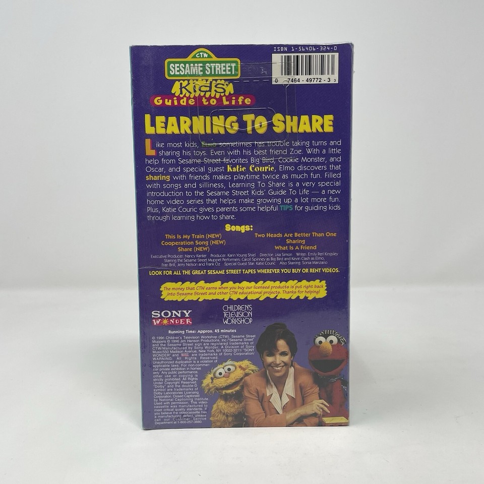 Sesame Street - Kids Guide To Life: Learning To Share (VHS, 1996) New ...