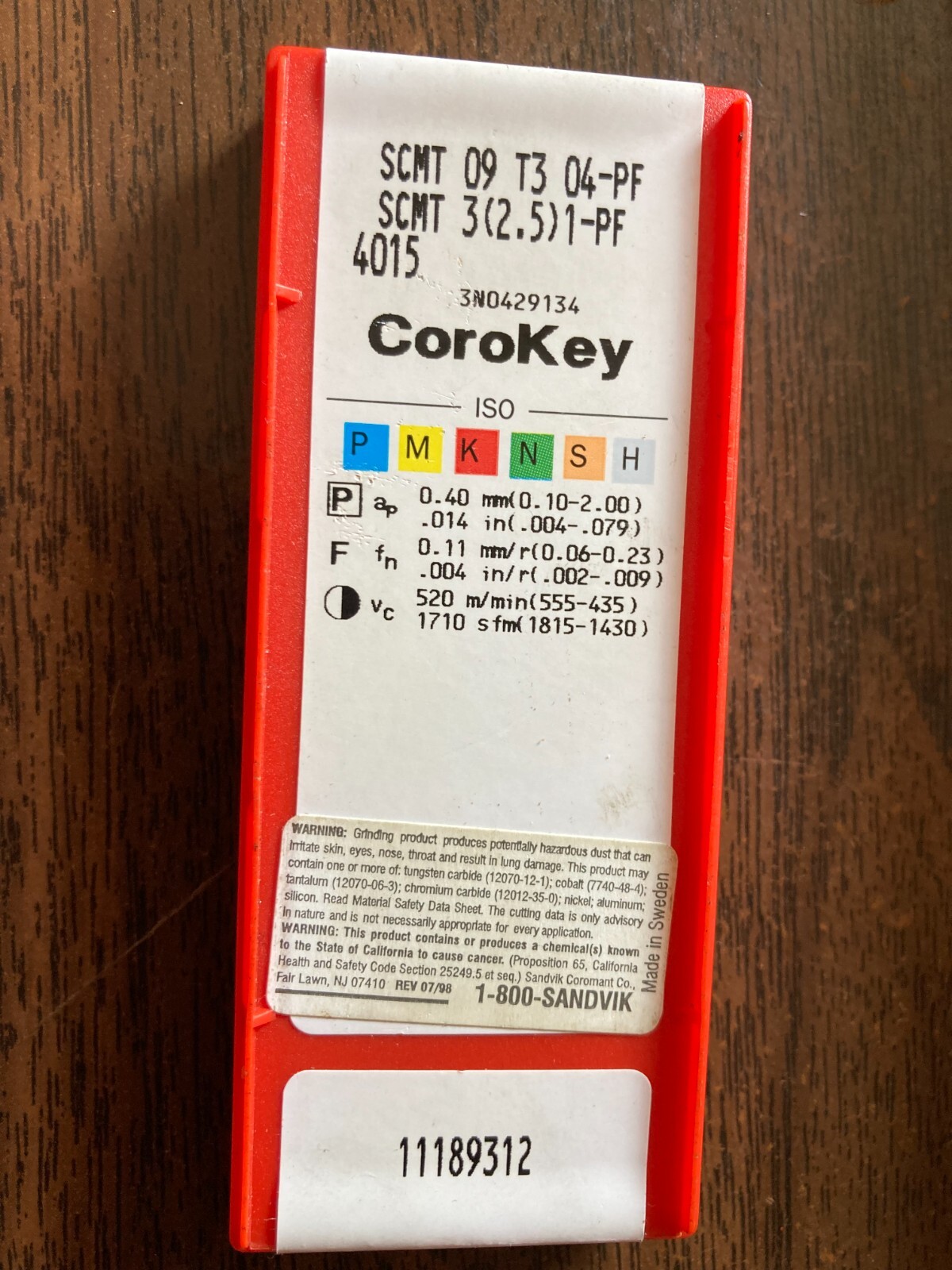 8 pcs SANDVIK SCMT 09 T3 04-PF 4015 SCMT 3(2.5)1-PF CARBIDE INSERTS | eBay