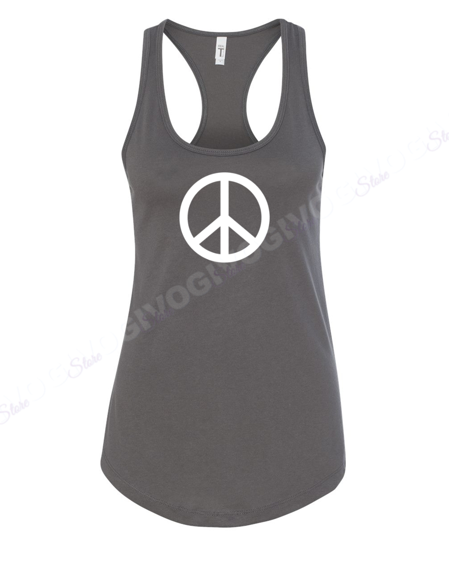 Womens Peace Sign Tank Top Anti War Shirt Pacifist Symbol World Unity ...