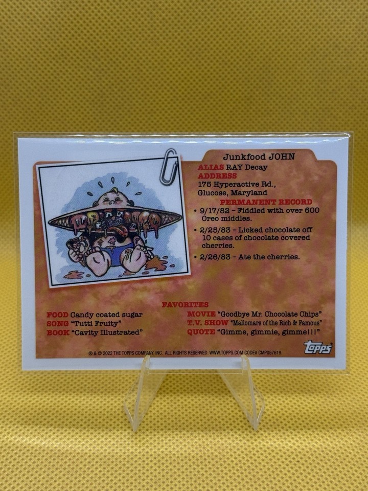 2022 Topps Chrome Garbage Pail Kids UPSIDE-DOWN DONALD #184a GPK Series ...