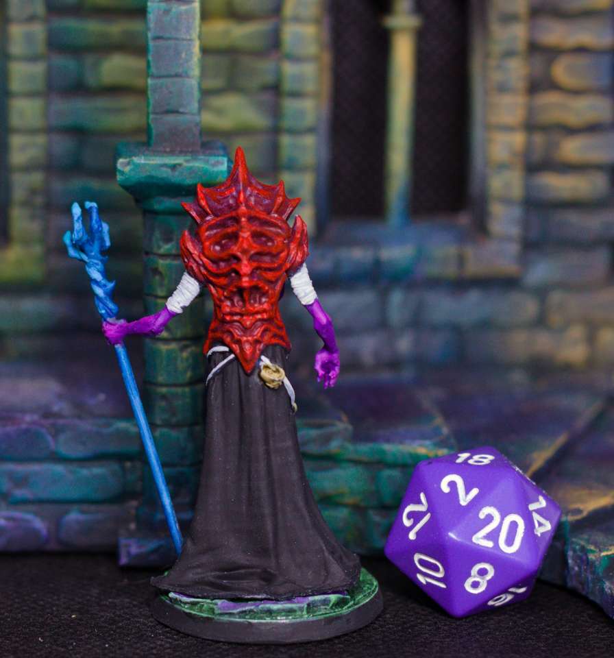 D&D 32mm Old Mind Flayer (Staff) – Hand-Painted – 16K 3D Printed ...